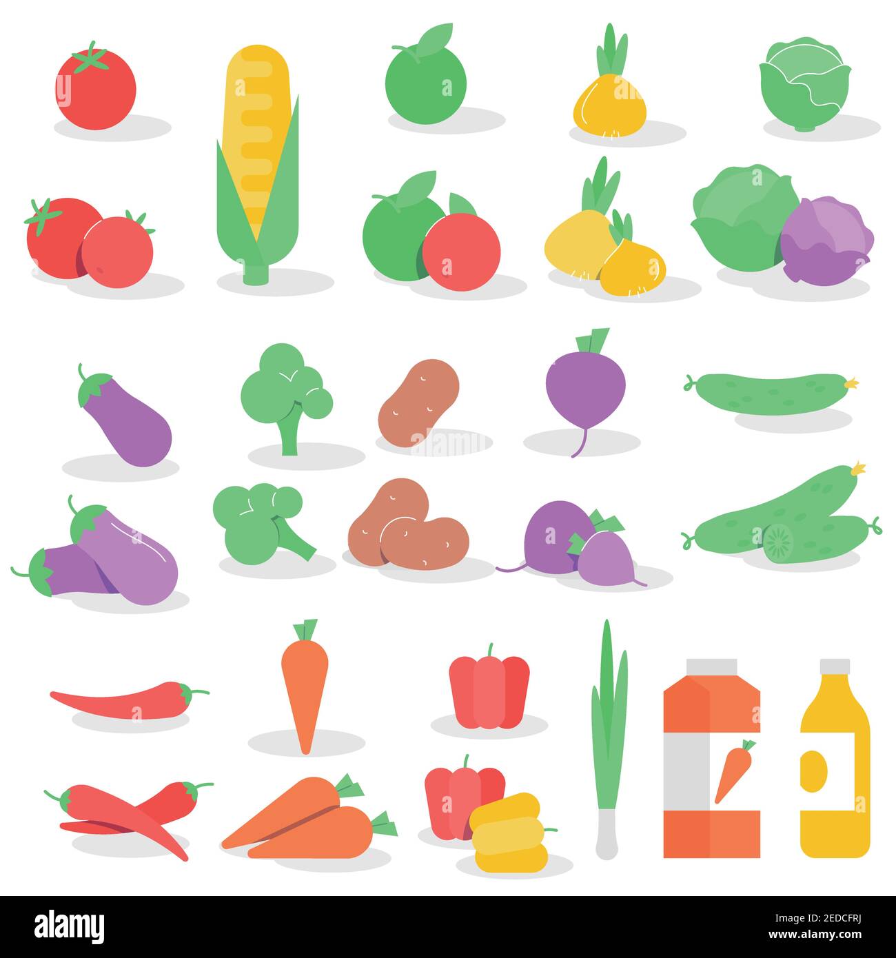 Flat design vegetable icon set Stock Vector Image & Art - Alamy