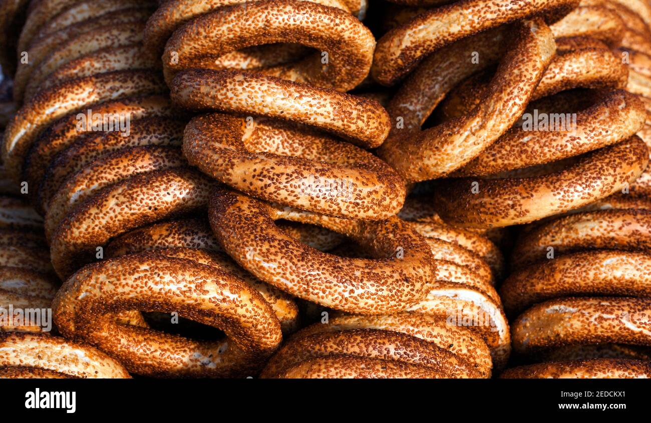 Delicious Snack Food Turkish Bagel and Sesame Stock Photo - Alamy