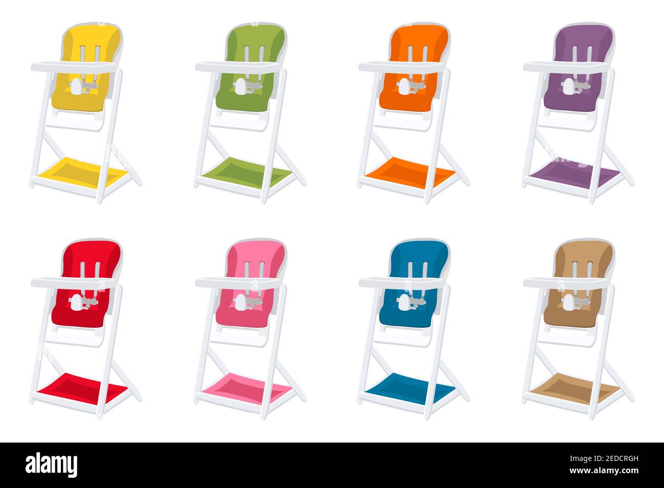 Illustration on theme colorful modern child high chair for baby feeding ...