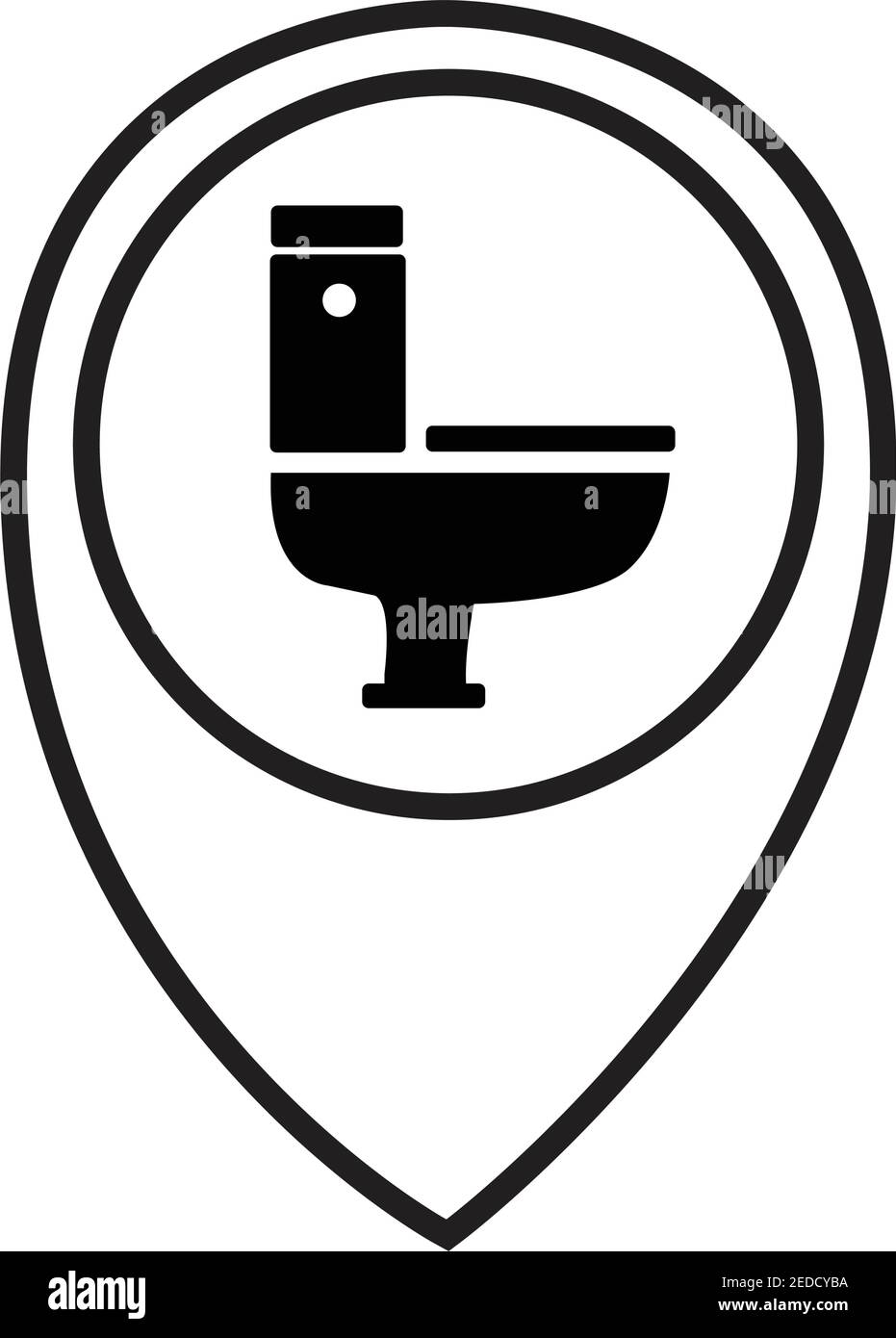 Toilet sign icon line pinpoint where is bathroom washroom restroom map ...