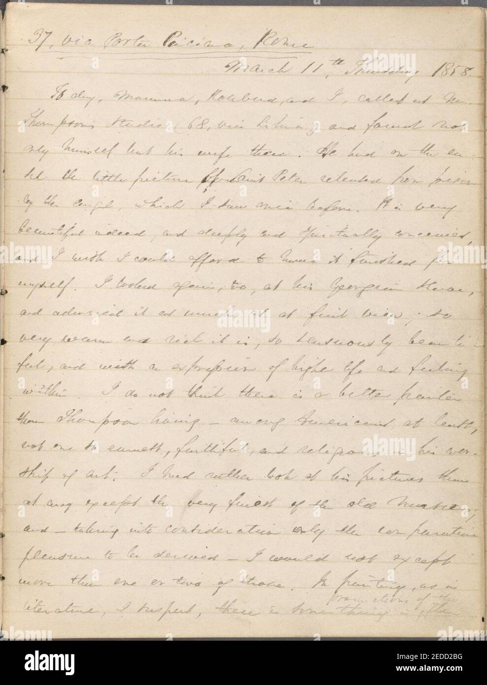 Italian Notebook, kept at Rome. Mar. 11, 1858 - Apr. 22, 1858 Stock ...