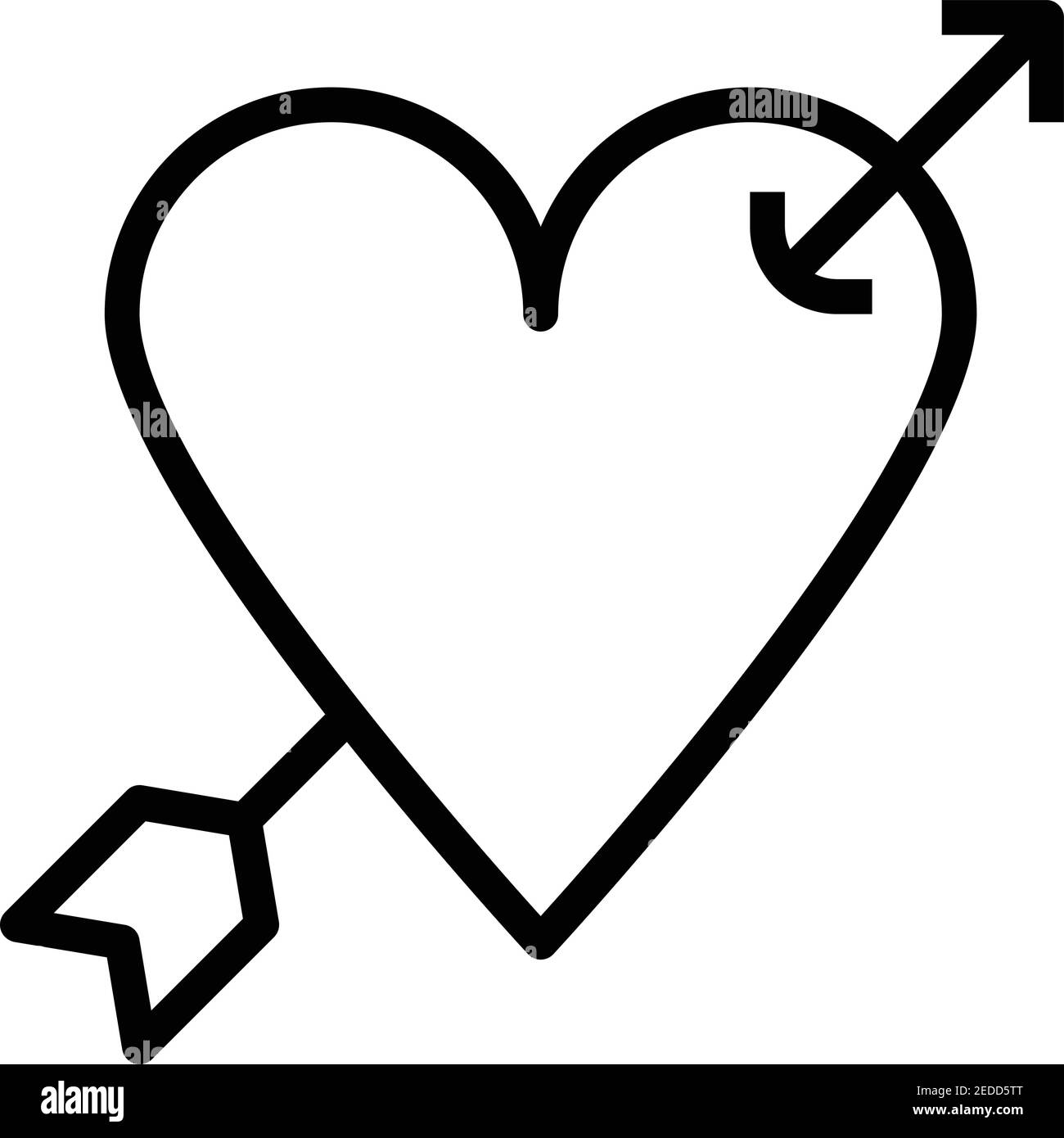 Love valentine heart arrow Black and White Stock Photos & Images - Alamy