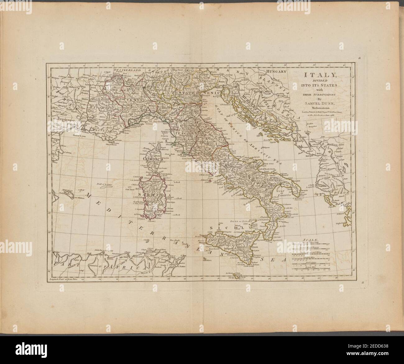 Italy, divided into its states with their subdivisions Stock Photo - Alamy