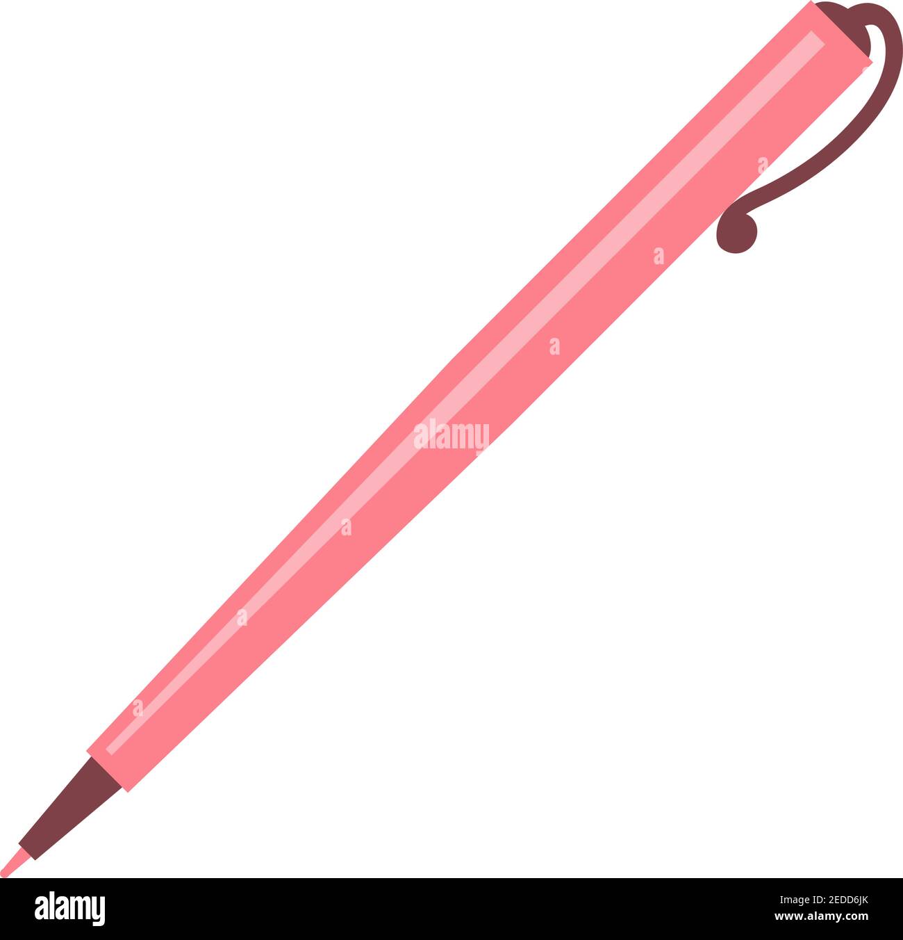 Red writing pen on a white background. A tool for business and ...