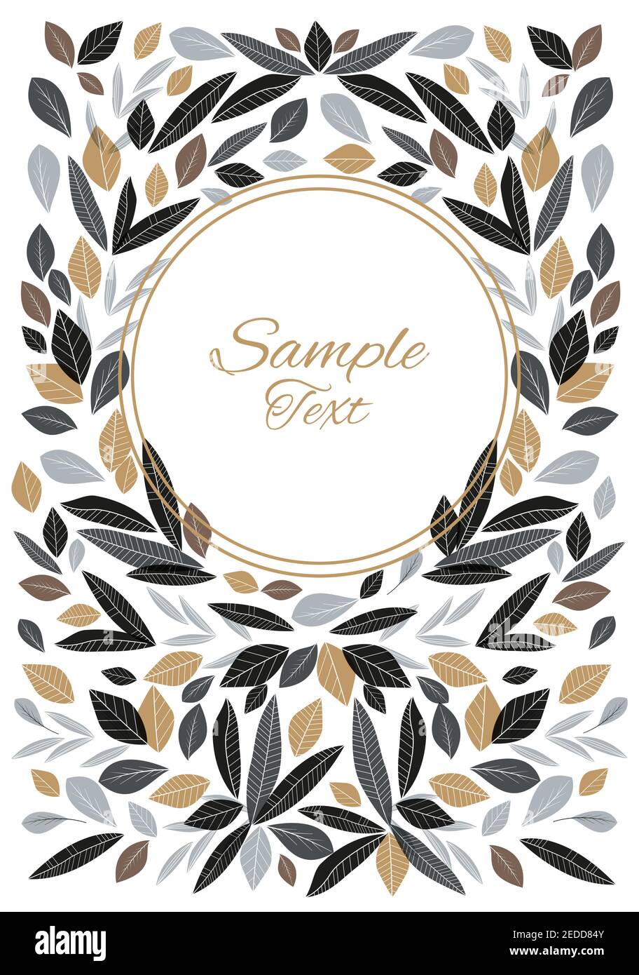 Vector illustration of decoration leaves. Decorative frame. Natural ...