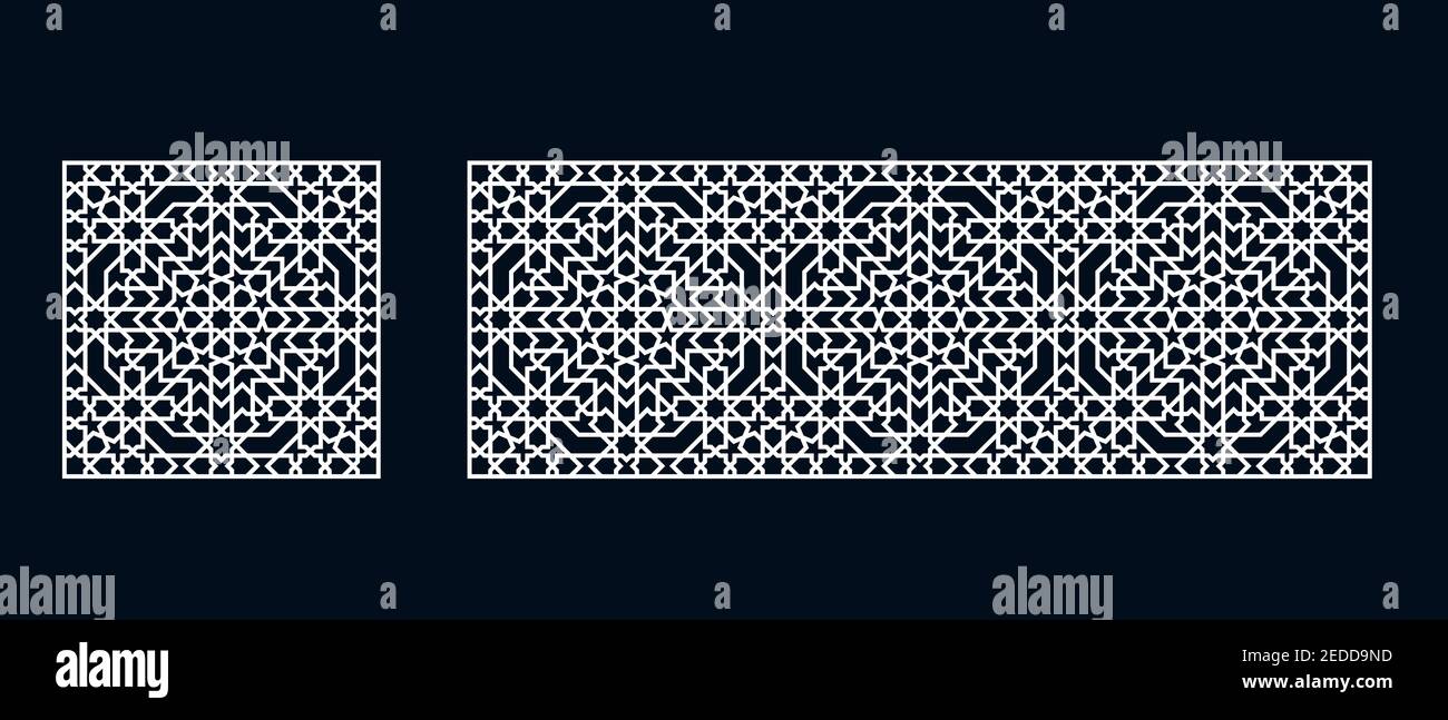 Set of templates of Islamic pattern for laser cutting or paper cut ...