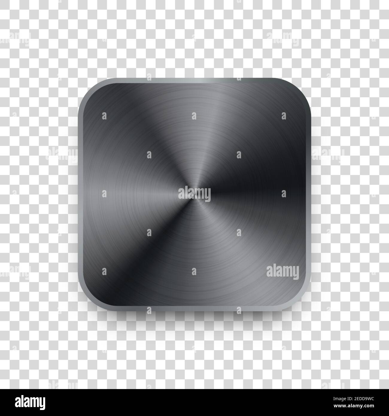 Realistic square metal chrome button. Steel volume control knob ...