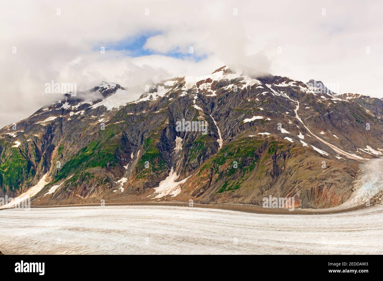 Snow Capped Mountain above the Salmon Glacier in the Coastal Range in ...
