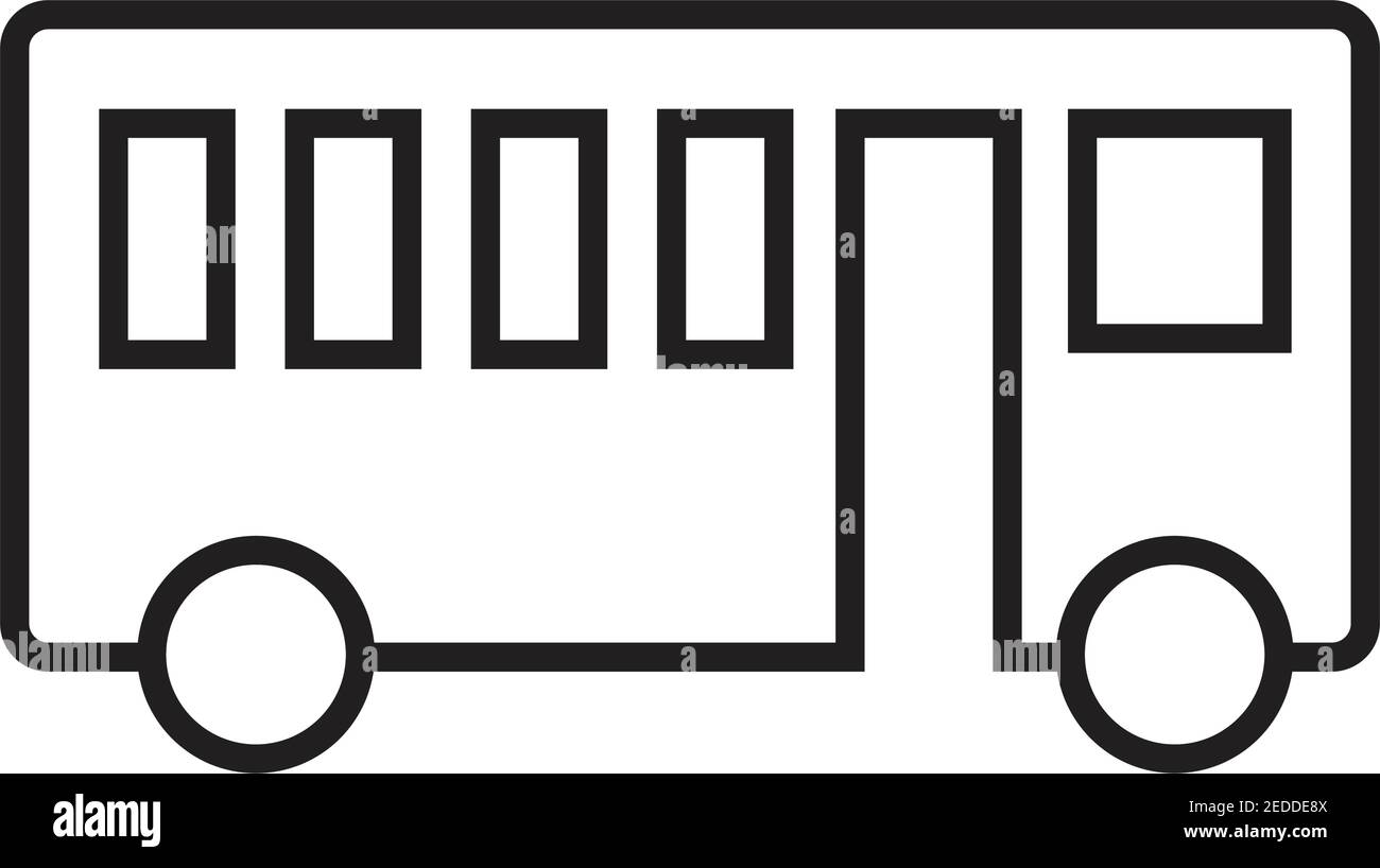 Bus vector icon in linear style illustration pictogram isolated on ...