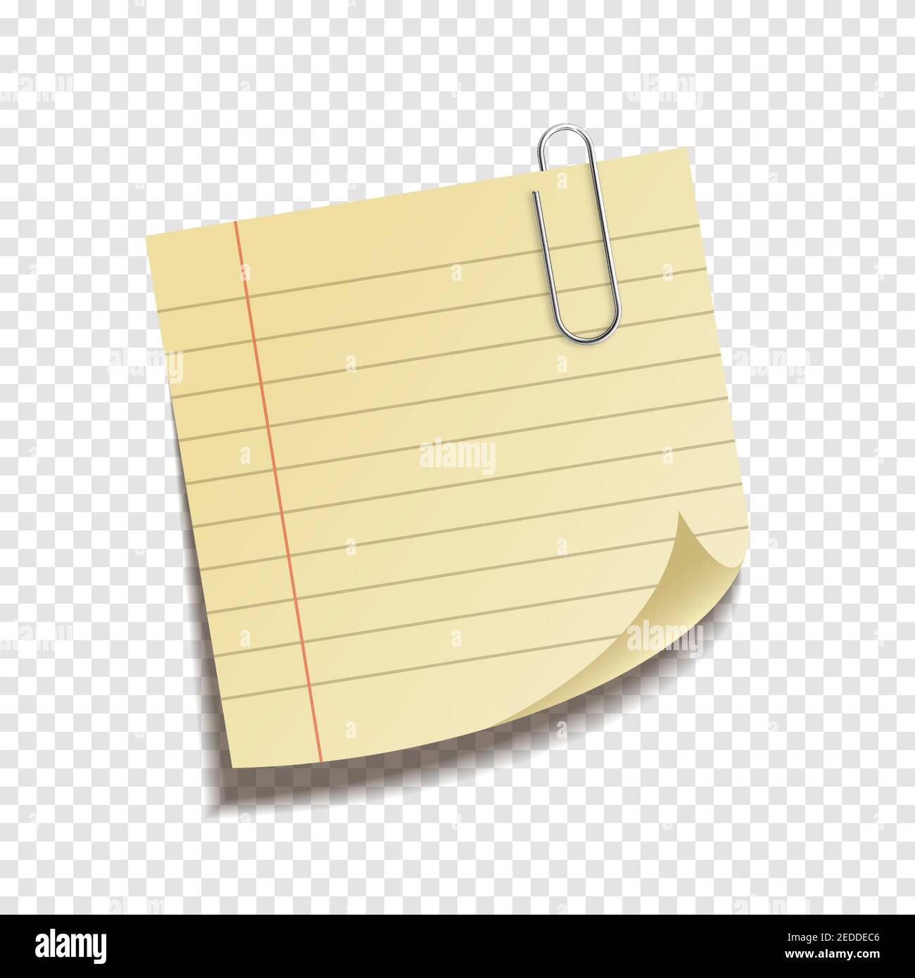 Realistic sticky note sheet. Blank lined paper. Vector illustration ...
