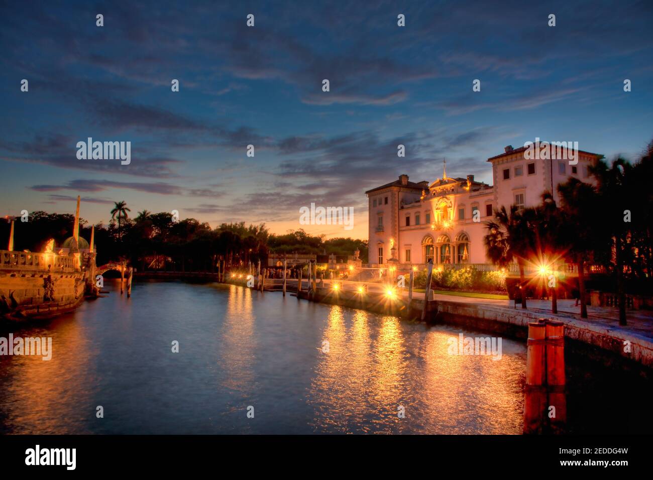 Miami waterfront night house hi-res stock photography and images - Alamy
