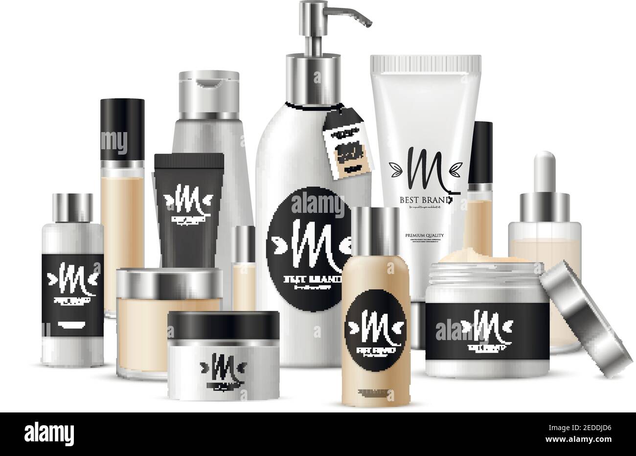 Colored cosmetic template composition for business presentation and ...