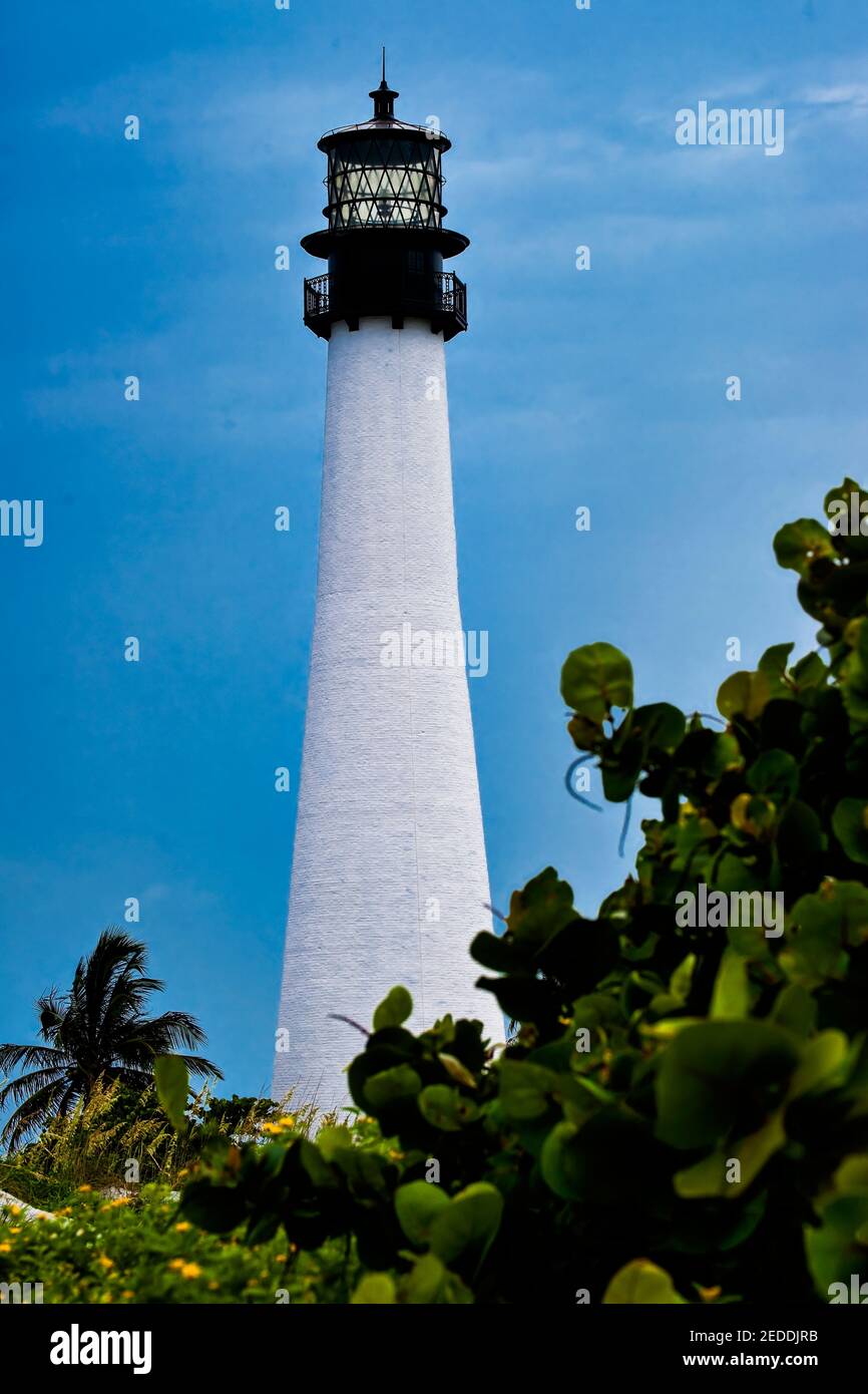 The 19th century Cape Florida Lighthouse on Key Biscayne near Miami ...