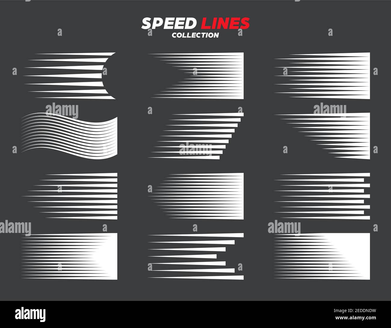 Comic speed motion lines collection. Vector illustration Stock Vector ...