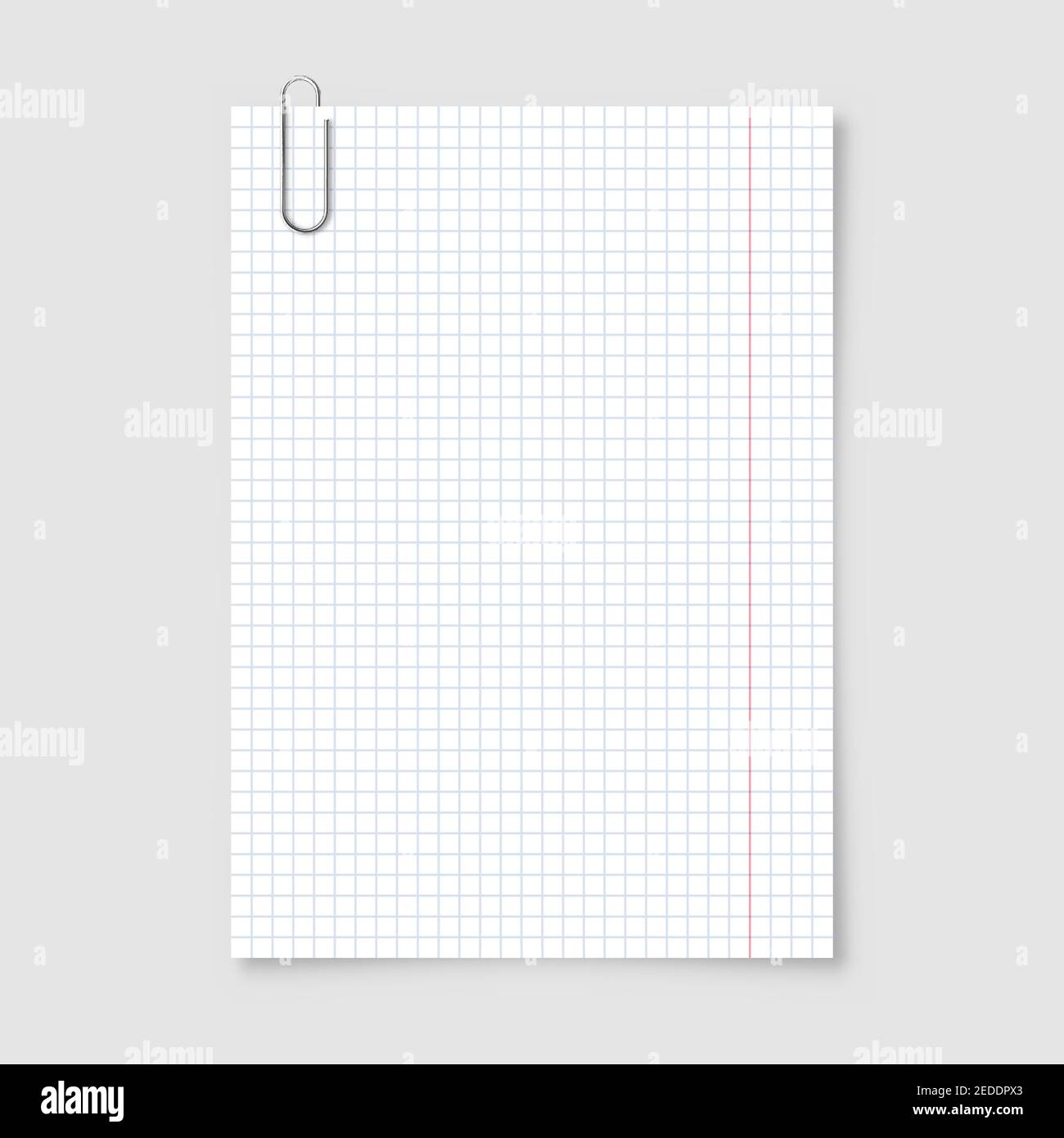 Realistic blank paper sheet in A4 format with metal clip, holder on ...
