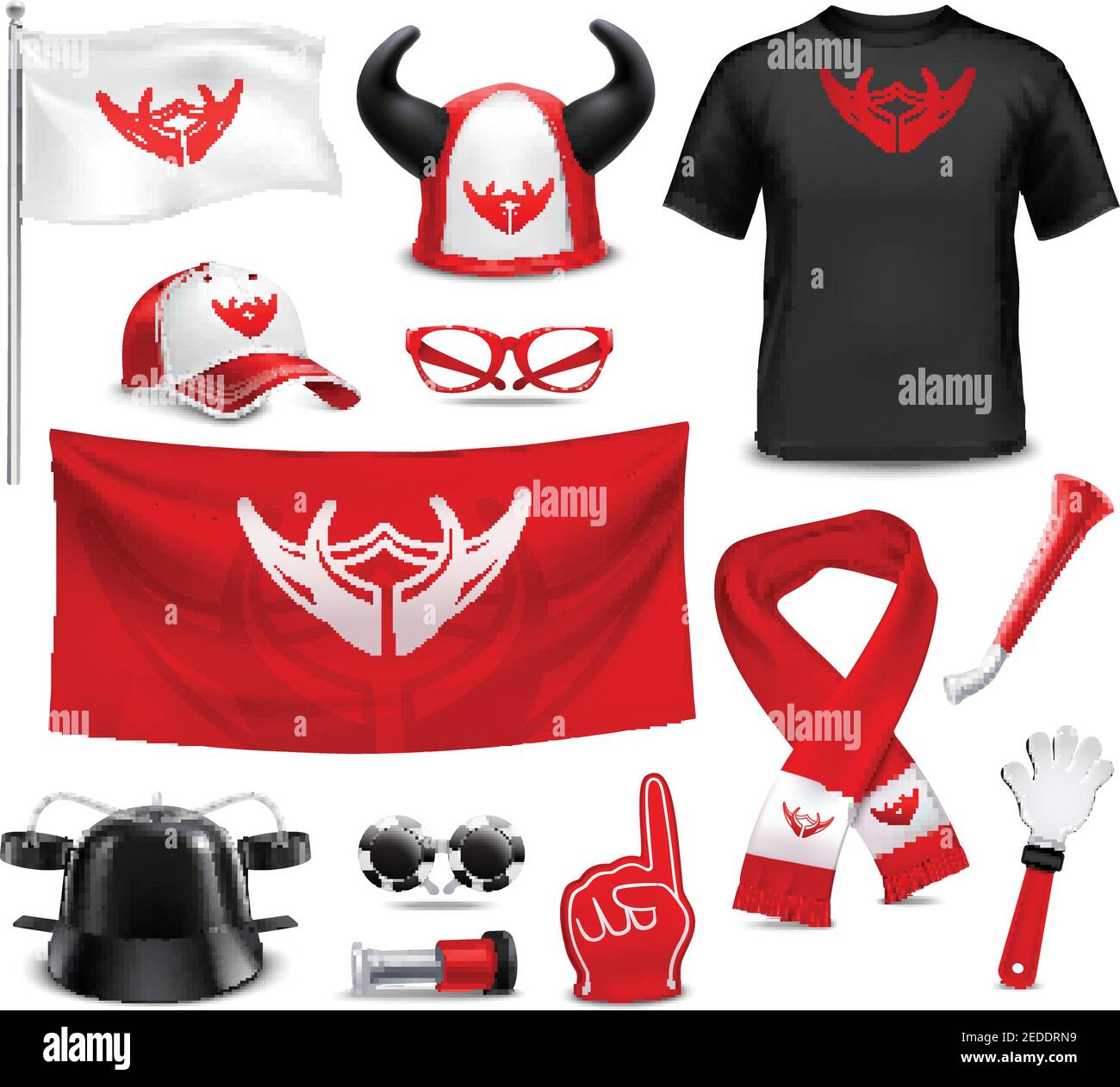 Sport club fans buffs and supporters t-shirt flags and accessories red ...