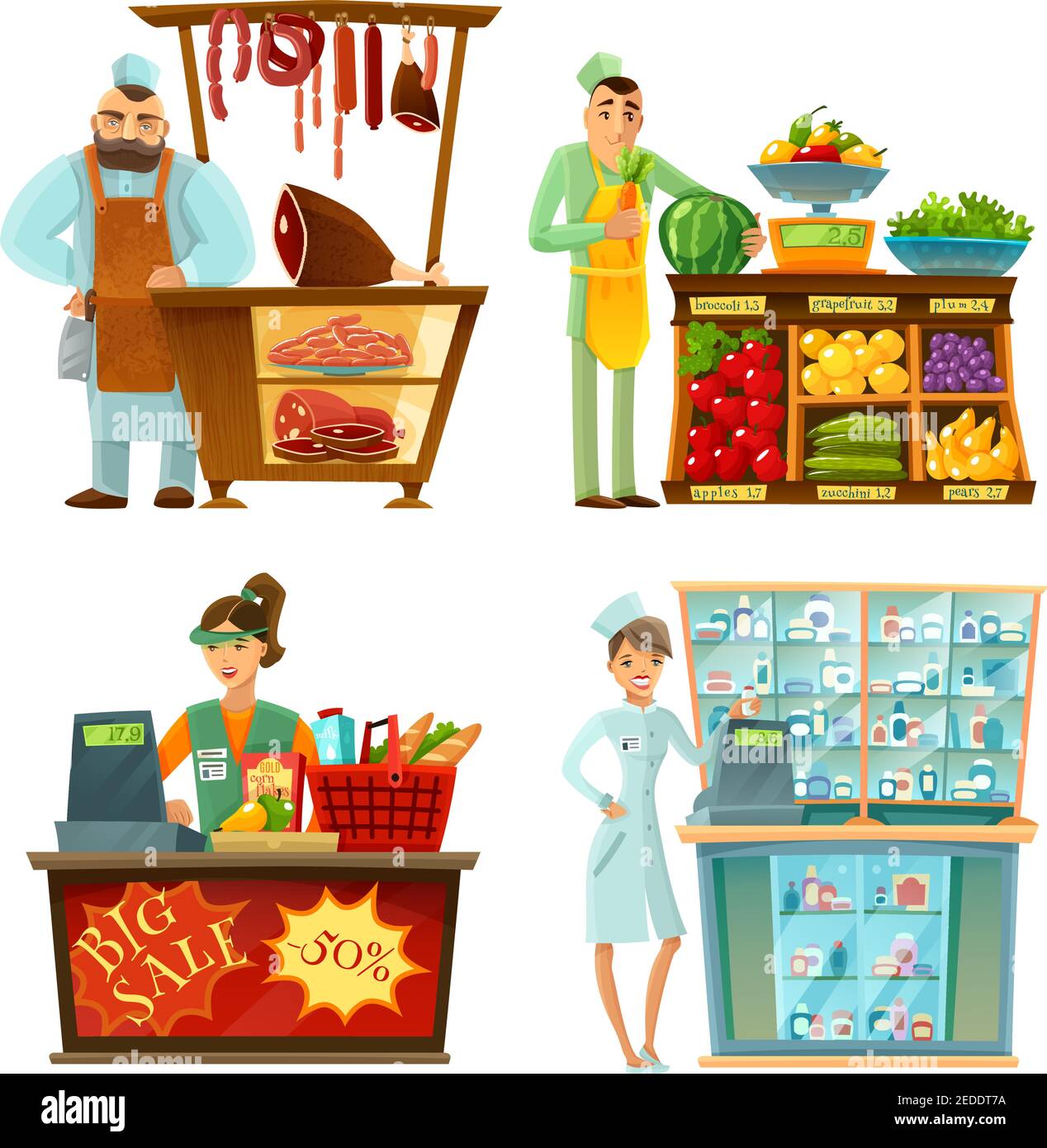 Grocery Store Worker Clipart Free