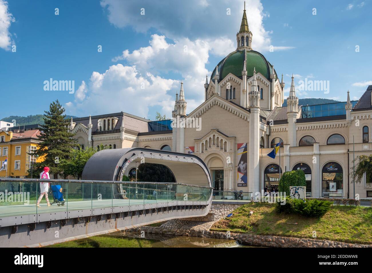 Academy of Fine Arts and Festina lente bridge in Sarajevo, BiH Stock ...