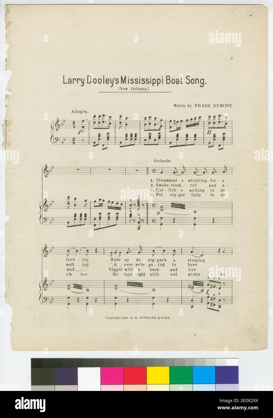 Larry Dooley's famous Mississippi boat song Stock Photo - Alamy