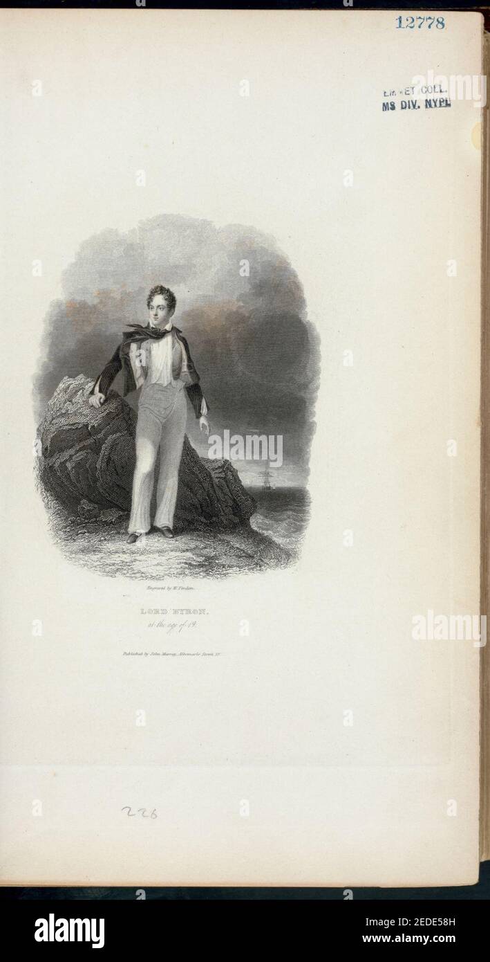 Lord Byron, at the age of 19 Stock Photo - Alamy