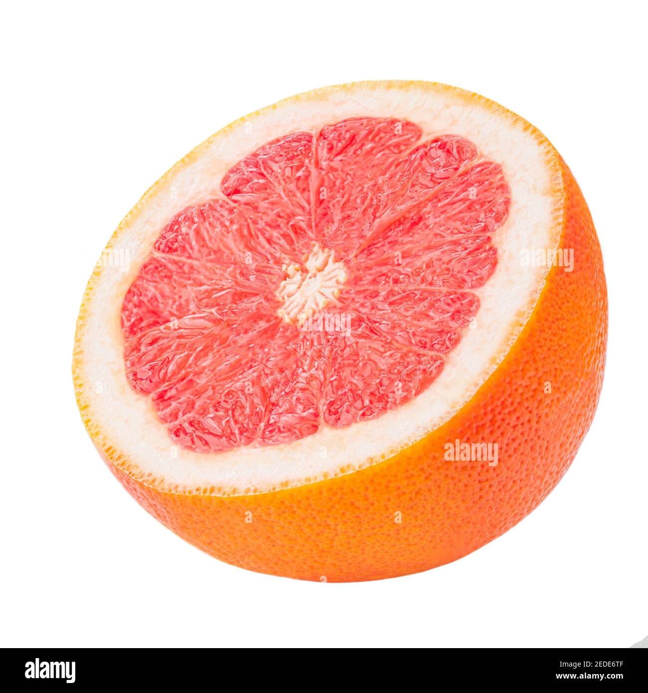 Grapefruit halved piece isolated on a white background. Ripe slice of ...
