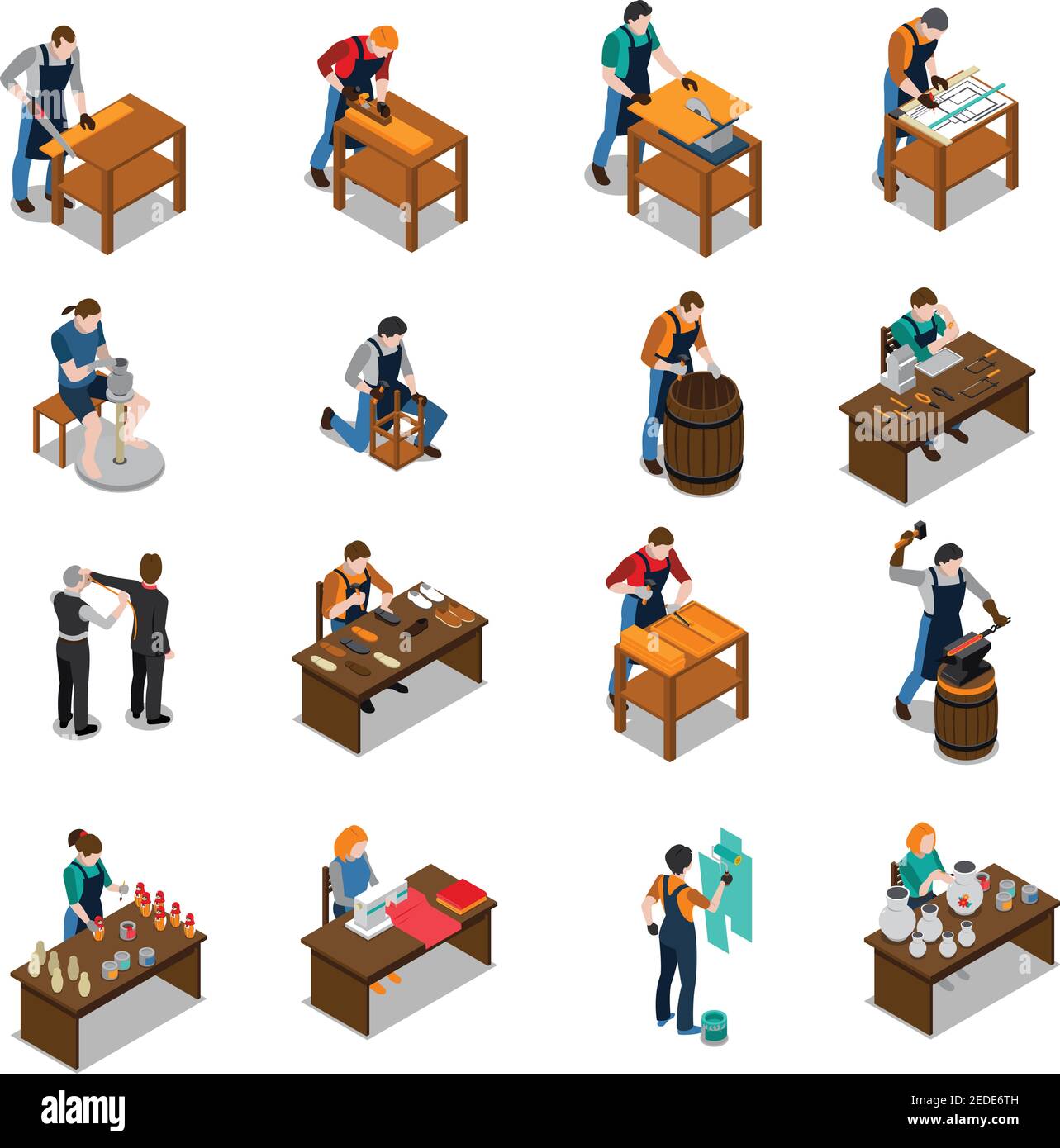 Icons set tailor collection Cut Out Stock Images & Pictures - Alamy