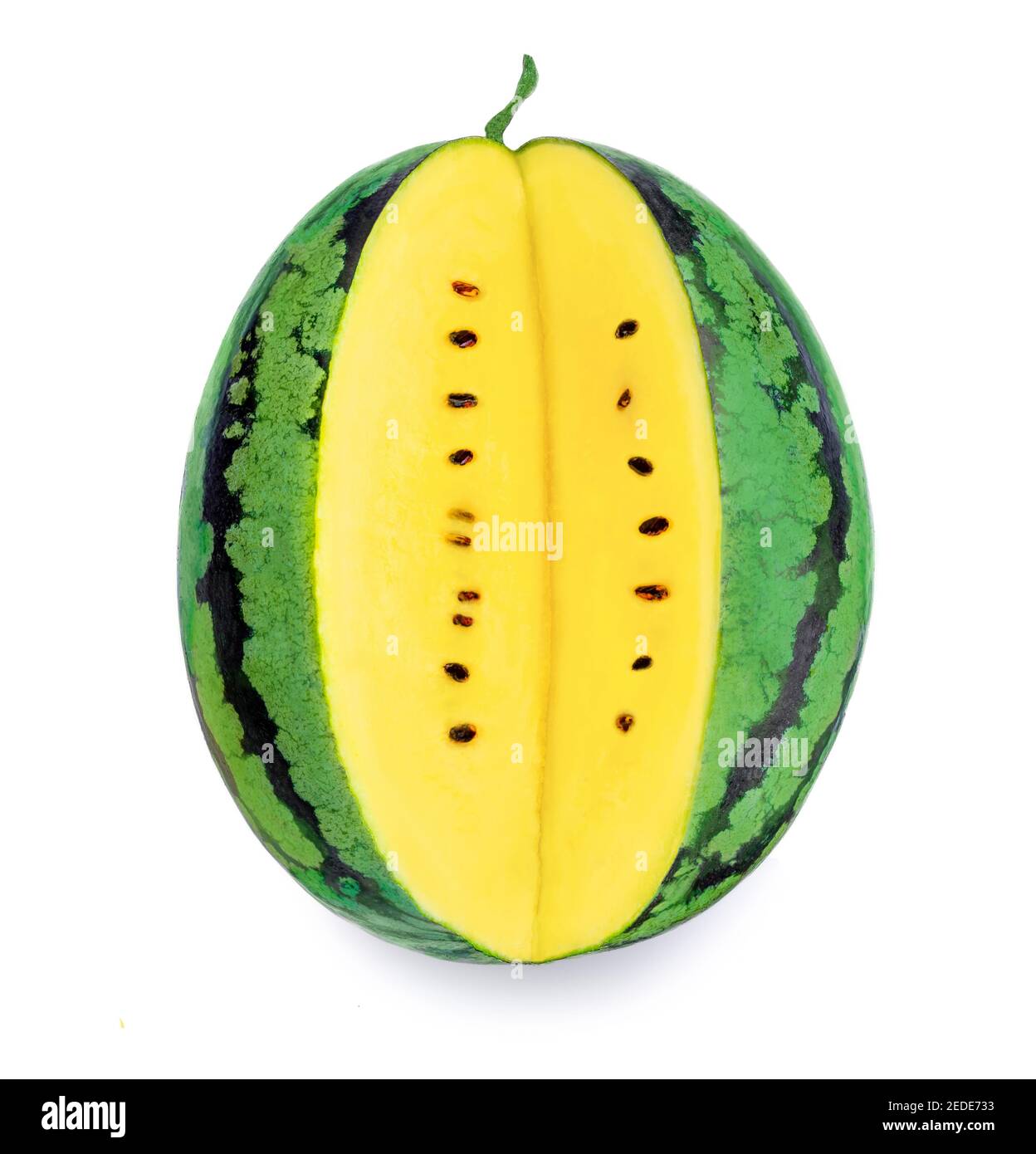 Watermelon fruit. Cutted yellow watermelon isolated on white background ...