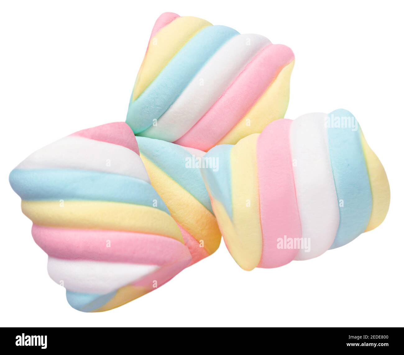 Colorful marshmallows candy isolated on white background. Huge, big ...