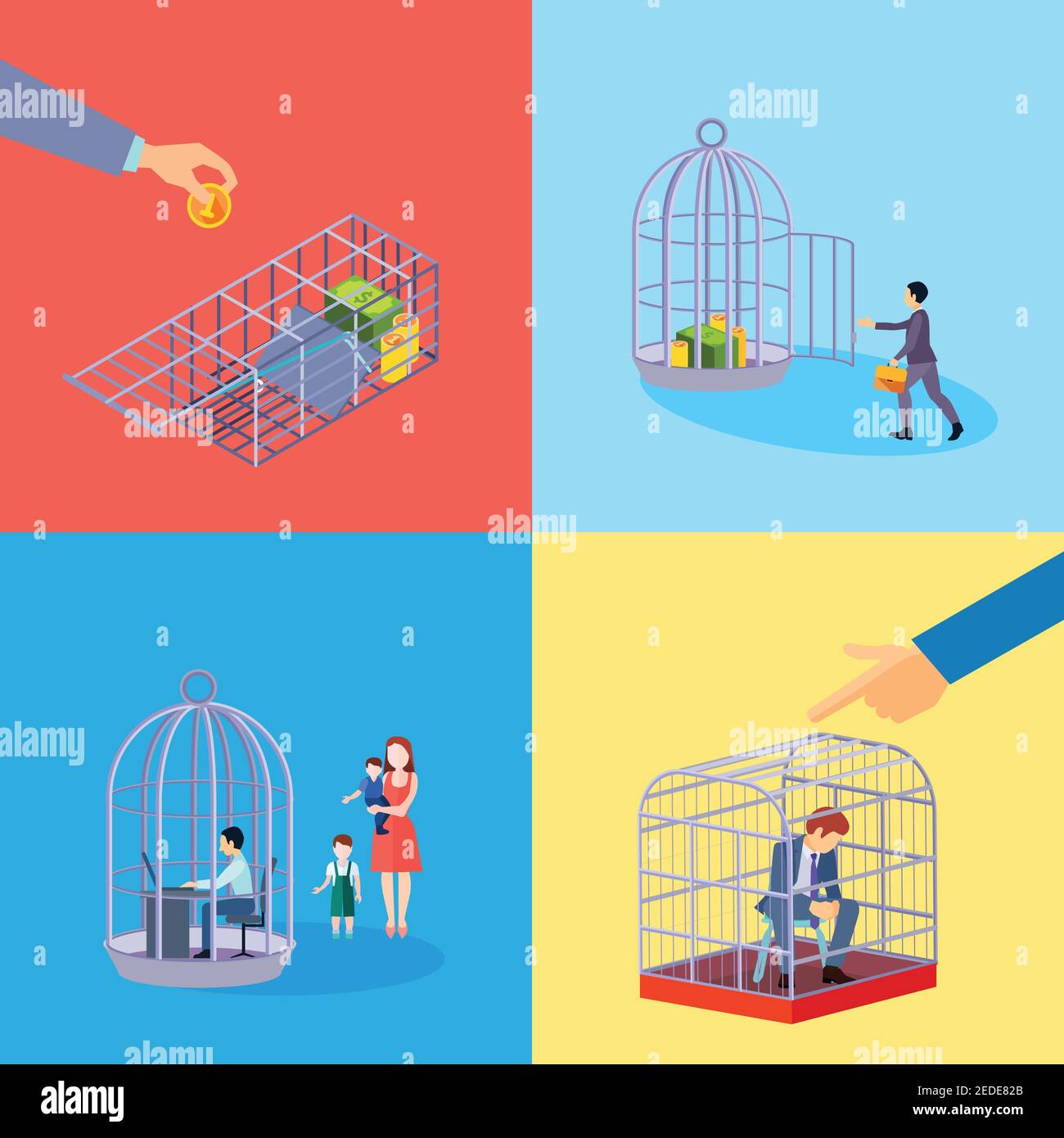 Caged person Stock Vector Images - Alamy