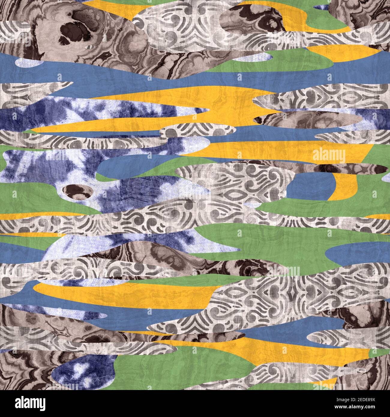 Seamless collage in camo shapes vivid montage Stock Photo - Alamy