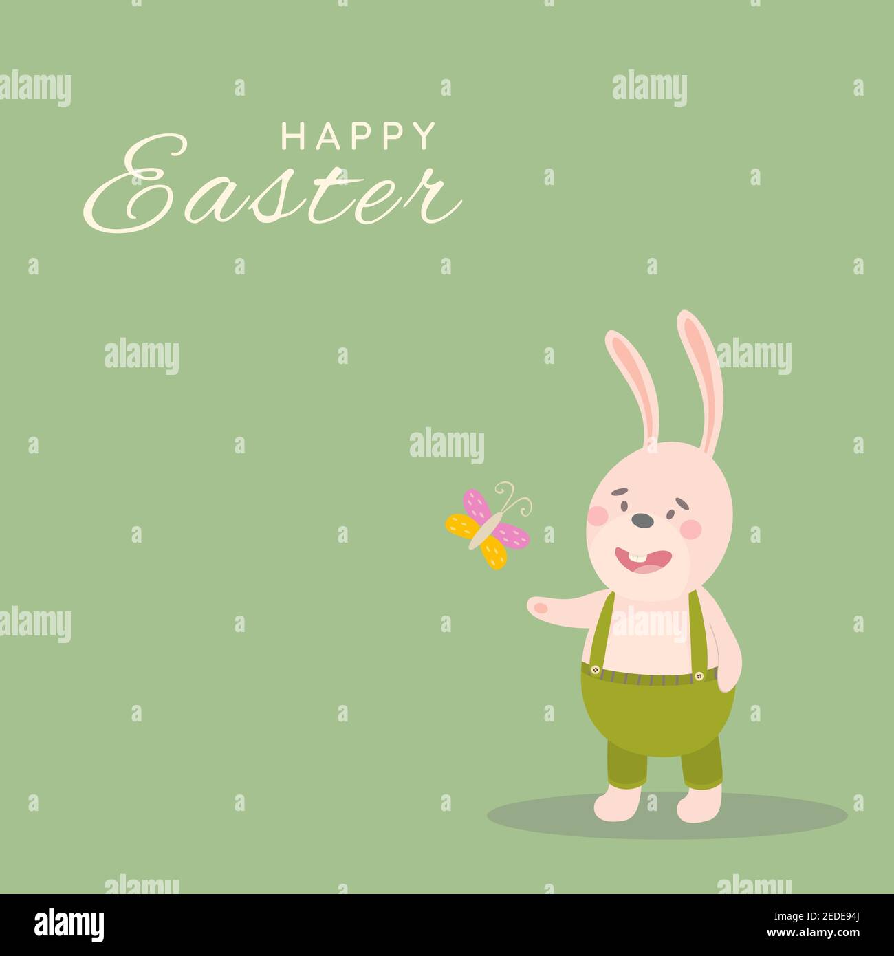 Easter cartoon bunny pastel colors. Vector illustration Stock Vector ...