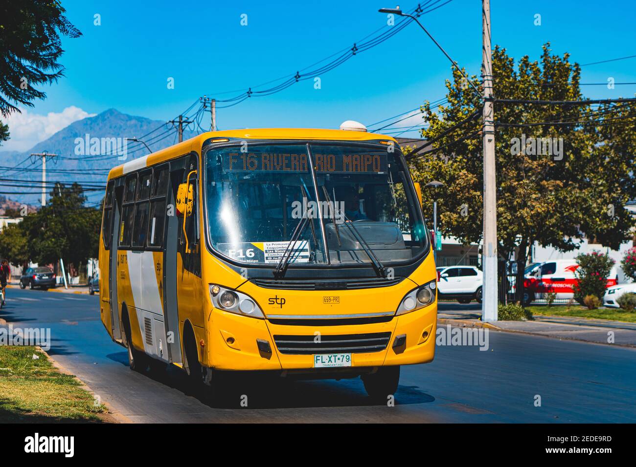 Santiago, Chile - January 2021: A Transantiago bus in Puente Alto Stock ...