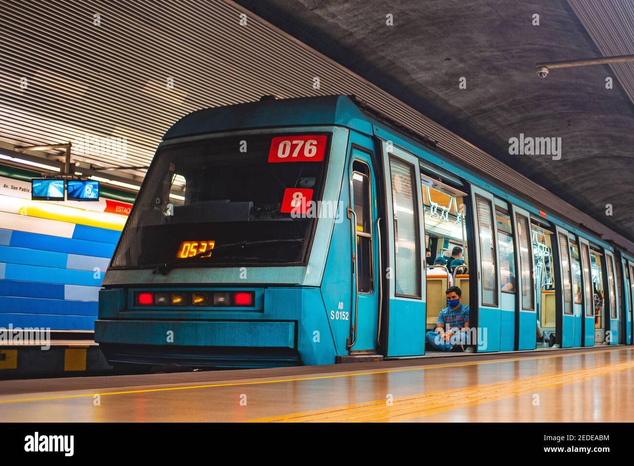 Santiago, Chile - January 2021: A Metro de Santiago train at Line 5 ...