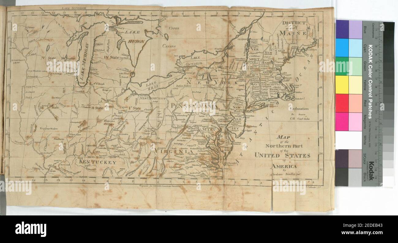 Map of the northern part of the United States of America Stock Photo ...