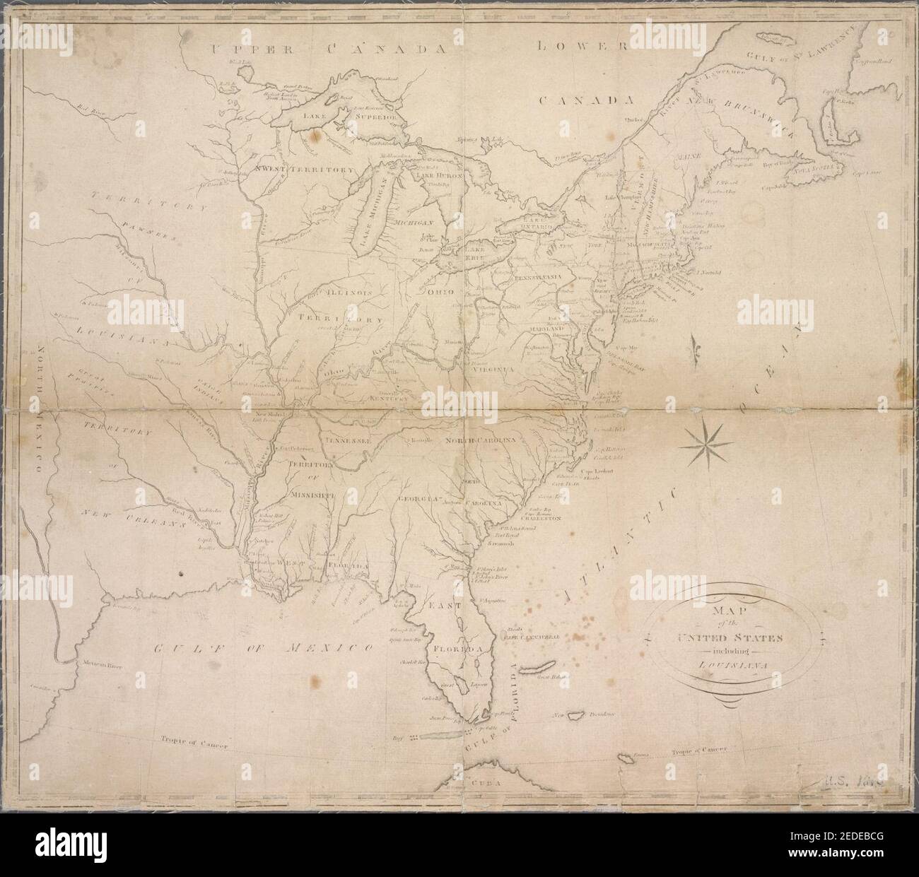 Map of the United States including Louisiana Stock Photo - Alamy