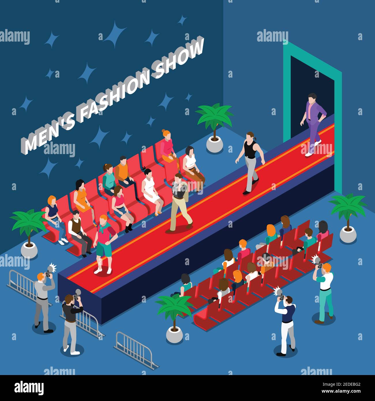 Male models catwalk Stock Vector Images - Alamy