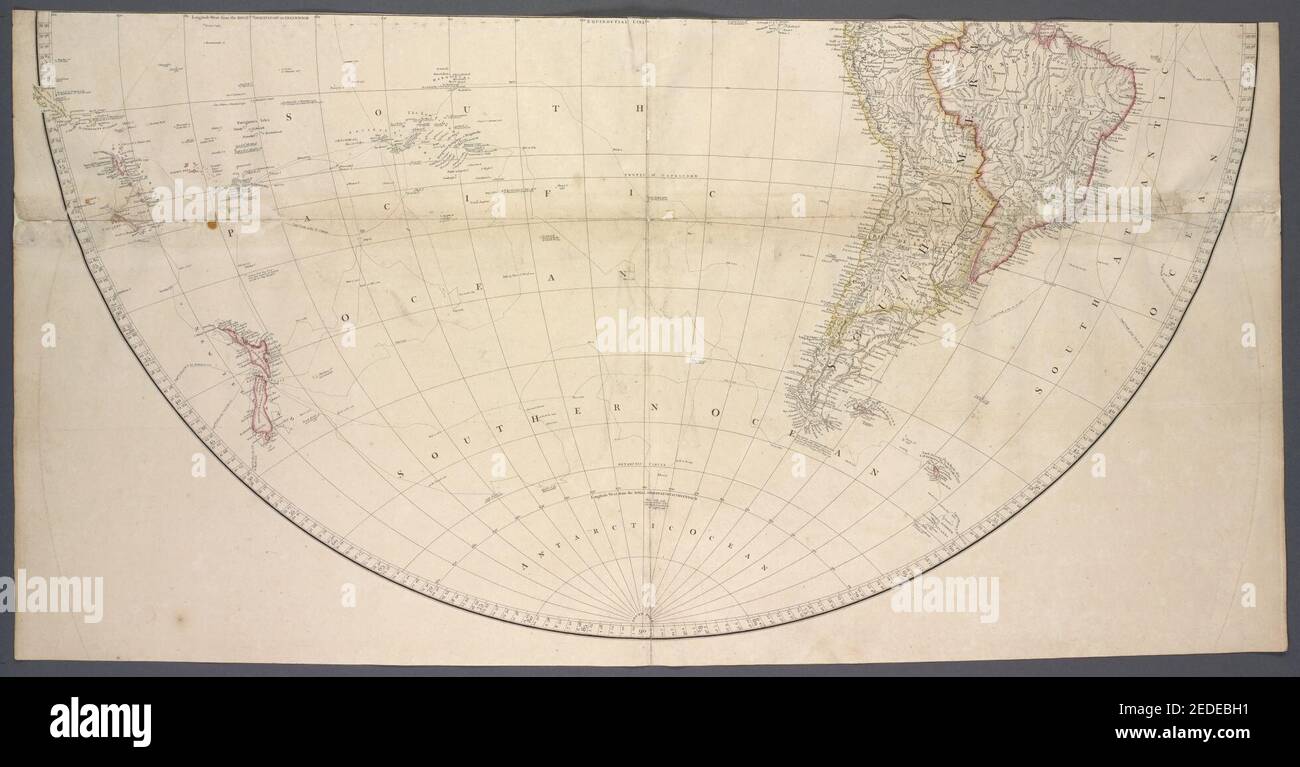 Map of the world on a globular projection Stock Photo - Alamy