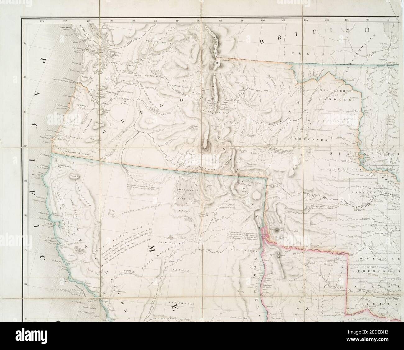 Map of the United States of North America - with parts of the adjacent ...