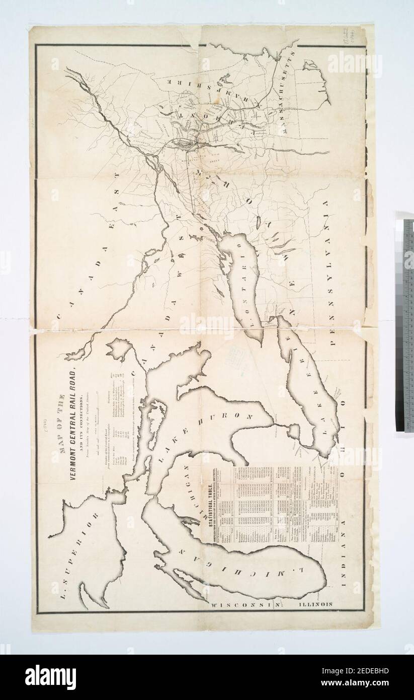 Map of the Vermont Central Rail Road and its connections from Smith's ...