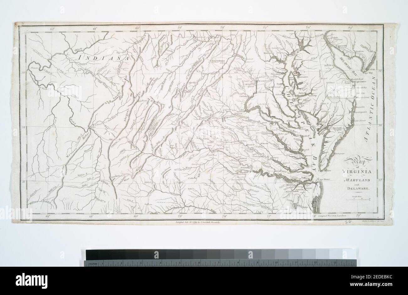 Map of Virginia, Maryland and Delaware Stock Photo - Alamy