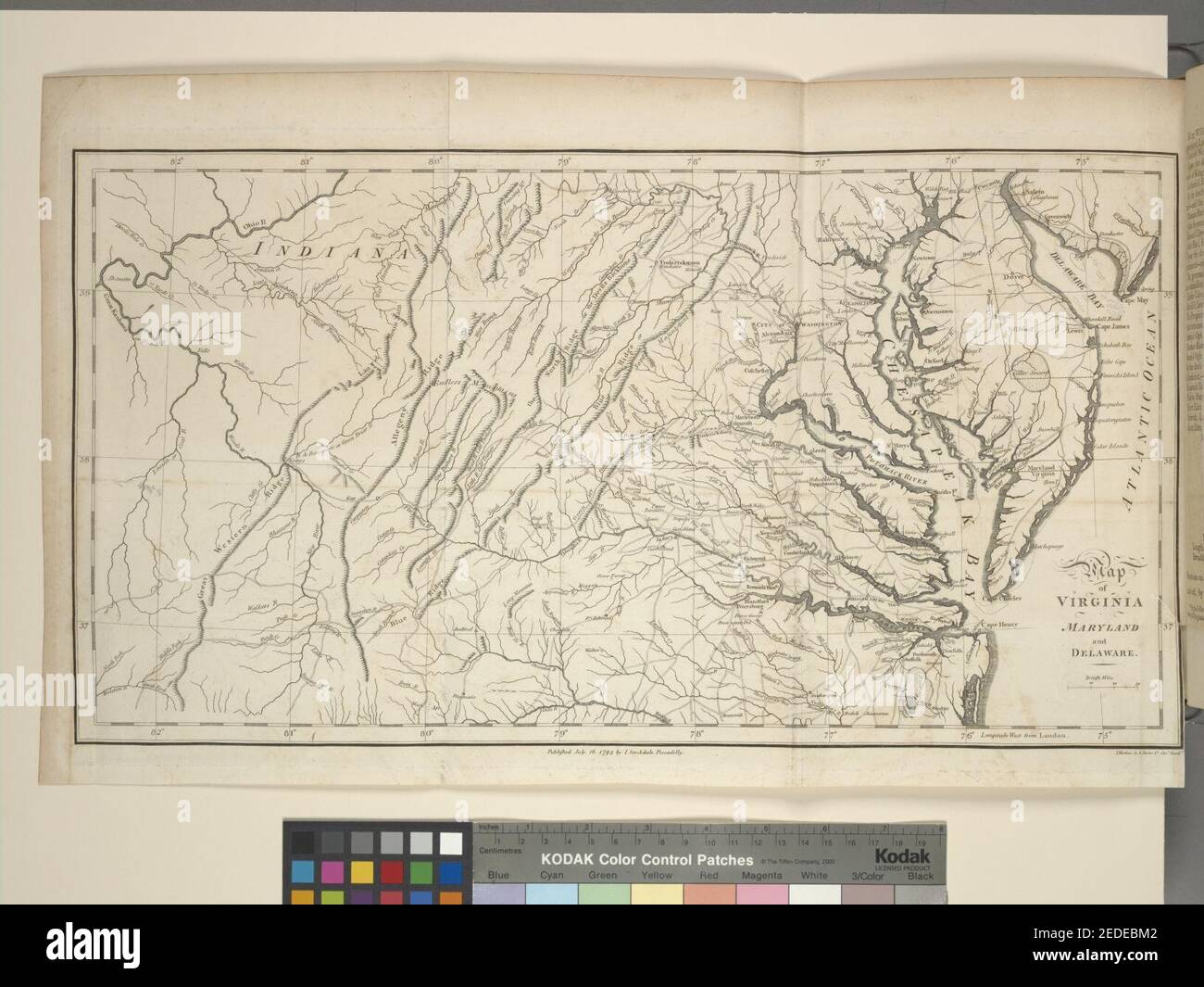 Map of Virginia, Maryland and Delaware Stock Photo - Alamy
