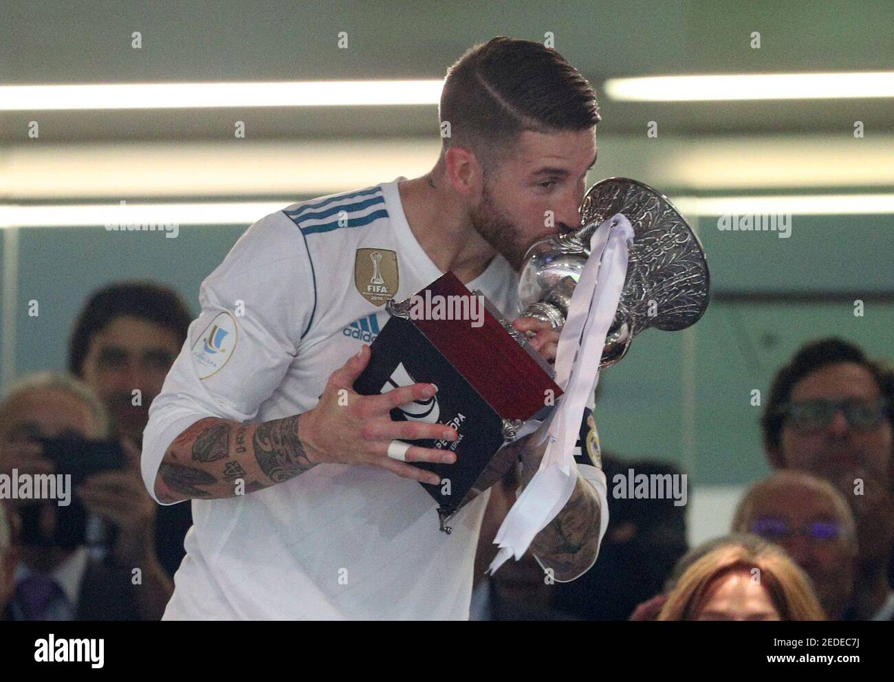 Sergio ramos spanish super cup trophy hi-res stock photography and ...