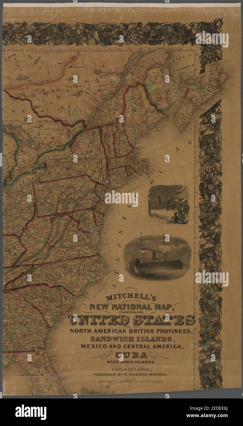 Mitchell's new national map exhibiting the United States Stock Photo ...
