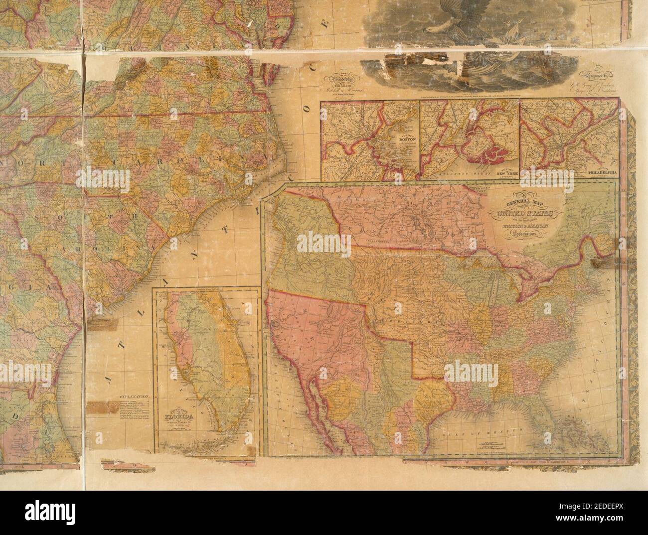 Mitchell's reference & distance map of the United States Stock Photo ...