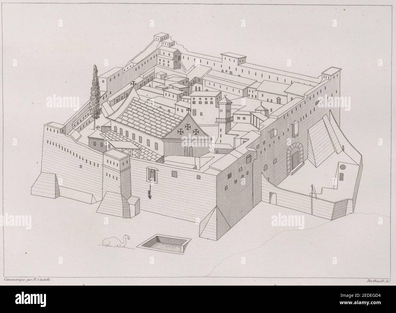 Monastery of Saint Catherine at Mount Sinai- drawing from the ...