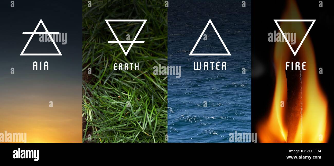 Four elements alchemy hi-res stock photography and images - Alamy