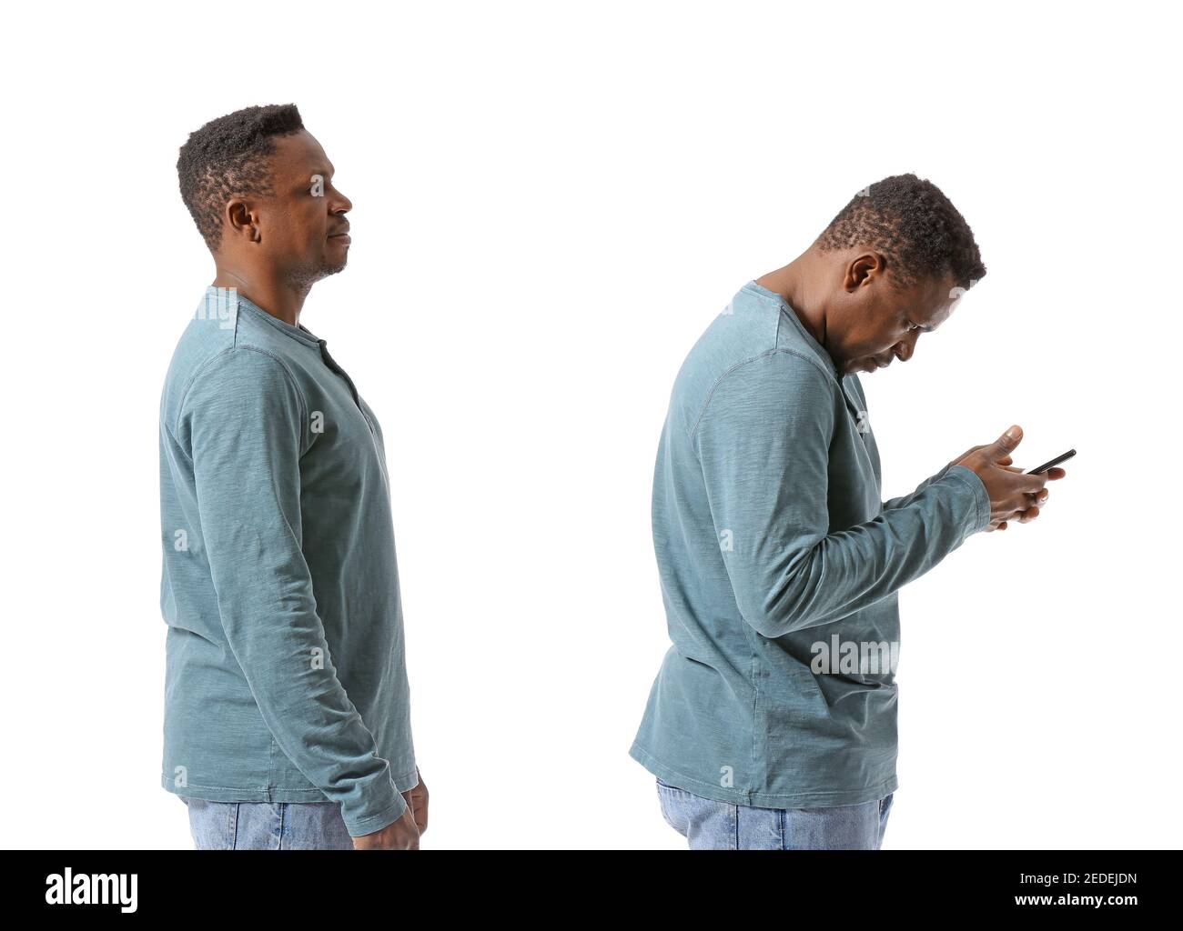 Wrong posture mobile hi-res stock photography and images - Alamy