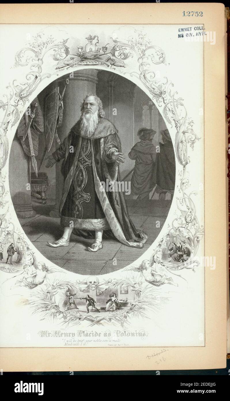 Mr. Henry Placide as Polonius (in Shakespeare's Hamlet Stock Photo - Alamy