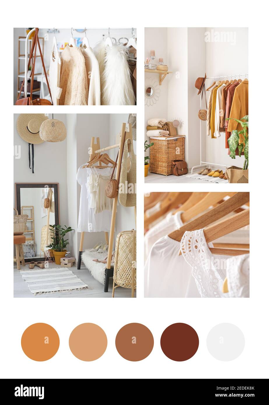 Collage of photos with stylish clothes and accessories in modern ...
