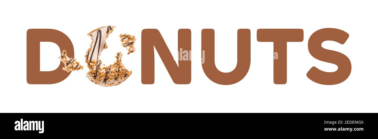 Word DONUTS on white background Stock Photo - Alamy